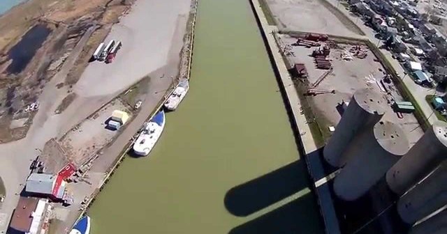 Harbour Entrance, Port Stanley - aerial view : Port Stanley (Port ...